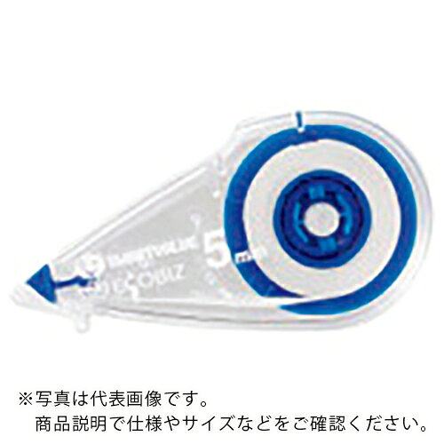 特長：コンパクトでもたっぷり使えて、大量購入にもオススメです。仕様：本体色：ブルーテープサイズ：幅5mm×長さ8m外形寸法：幅16×奥70×高37mm1セット入数：20個（10個入×2箱）梱包形態：個包装PP袋修正テープ（使いきりタイプ）本...