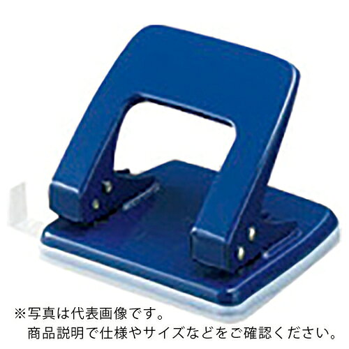 特長：お求めやすい環境配慮タイプの2穴パンチです。仕様：色：青穴径(mm)：6mm種別：中型1箱入数：5個穿孔能力：20枚穴間：80mm穴奥行：12mm外形寸法：幅121×奥107×高53mm（ハンドルオープン時96mm）小型・中型パンチ業...