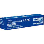 特長：マット紙タイプです。ロール紙を箱から取り出さずにご使用ください。安定して回転するように軸が入っています。用途：ポスターやたれ幕印刷に。仕様：規格：A3ノビ紙厚さ(mm)：115μm白色度(%)：85％坪量：99g／[[M2]]インクジ...