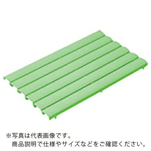 特長：幅広く使用可能な樹脂スノコです。用途：ロッカールーム下駄箱水周り仕様：色：緑幅(mm)：600長さ(mm)：850奥行(mm)：600高さ(mm)：49間口(mm)：850材質／仕上：スノコ材：硬質塩化ビニールシングルスペーサー：PP...
