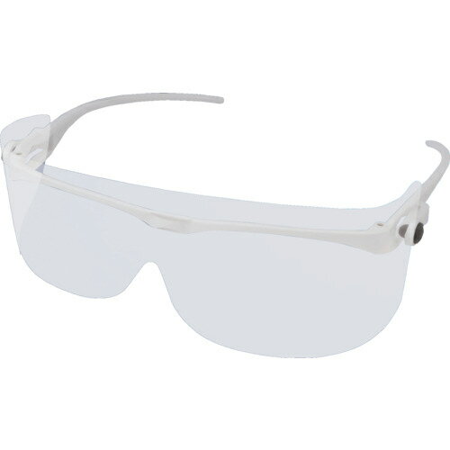 特長：レンズは交換が可能で、くもり止め処理がされています。眼鏡の上からでも装着可能です。ノーズパッドは脱着可能です。仕様：レンズ色：クリアテンプル色：ホワイト幅(mm)：160高さ(mm)：70長さ(mm)：170レンズ厚(mm)：0.2防...