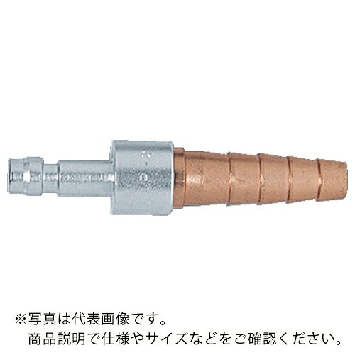 特長：ワンタッチ接続・ワンタッチ分離で、作業がスピードアップします。用途：ホース用仕様：適合流体：燃料ガス接続サイズ：φ10最高使用圧力(MPa)：1.0耐圧力(MPa)：1.0生産物賠償責任保険付UL規格取得製品材質／仕上：ソケット：真鍮...