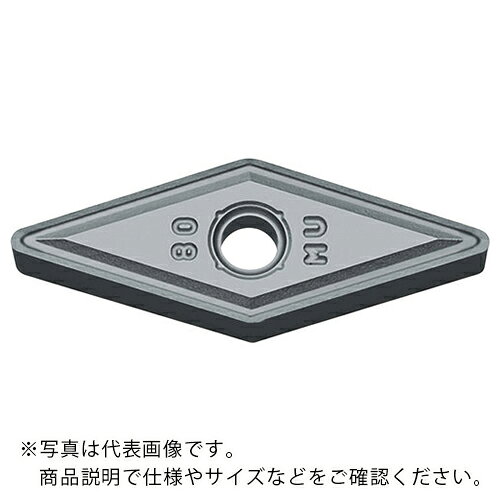 特長：耐熱性に優れた超硬母材と新コーティング「MEGACOAT TOUGH」を採用しています。ステンレス鋼の連続仕上げ加工〜軽断続加工の第一推奨材種です。用途：旋削加工用。被削材:ステンレス鋼、超耐熱合金。仕様：チップ形状：ひし形35°厚さ...
