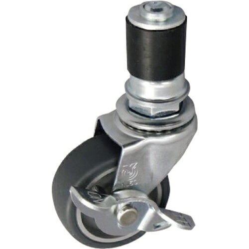 特長：イレクターパイプに直接取付けるタイプの金属製キャスターです。Φ28イレクター専用タイプです。仕様：タイプ:自在式(ストッパ-付)許容荷重(kg):25車輪径(mm):50イレクター用キャスター材質／仕上：車輪:エラストマー注意：取付に...