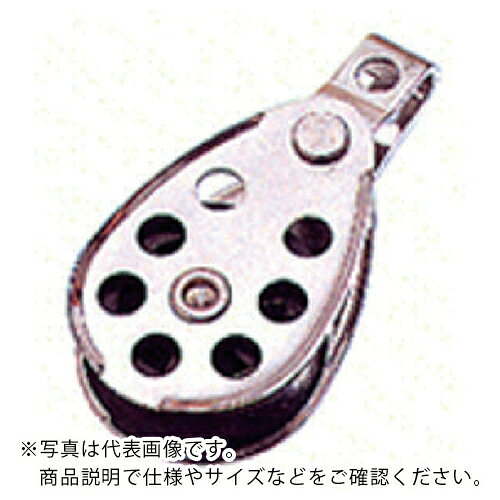 特長：小型・軽量の滑車です。用途：ロープ用調整滑車として。仕様：適合ロープ径(mm)：8〜10L(mm)：72.5W(mm)：37d(mm)：6車溝幅(mm)：9.5使用荷重(kN)：0.49車径(mm)：35車数：1材質／仕上：ステンレス...