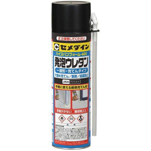 特長：エアゾール式1液発泡ウレタンの充填タイプです。約3倍に発泡します。配管部のすきま充填・断熱・結露防止に最適です。日本接着剤工業会 JAIA F☆☆☆☆規格品です。用途：配管部のすきま充填・断熱・結露防止に。仕様：色：クリーム発泡体積(...