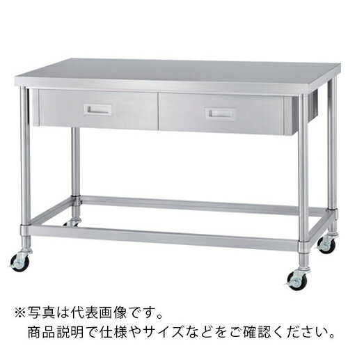特長：用途に合わせて高さ変更が可能です。（工場オプション）高さ850mm以下同一価格です。直径φ38mm太径パイプ採用の丈夫な作業台です。φ100mmウレタンキャスター付です。用途：研究施設、医療、厨房、各種工場等仕様：間口(mm)：150...