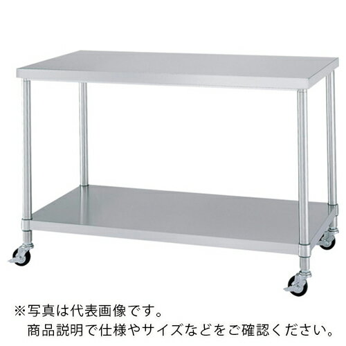 特長：用途に合わせて高さ変更が可能です。（工場オプション）高さ850mm以下同一価格です。直径φ38mm太径パイプ採用の丈夫な作業台です。φ100mmウレタンキャスター付です。用途：研究施設、医療、厨房、各種工場等仕様：間口(mm)：900...