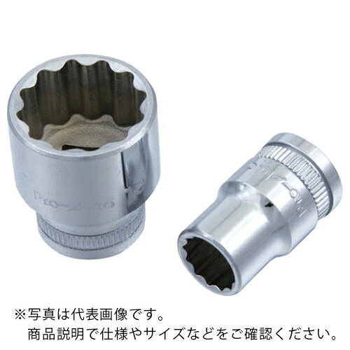 特長：ボルトナットの角を傷つけにくい面接触タイプです。ソケット12角形状。用途：ボルトやナットの締め付け、緩め作業。仕様：対辺寸法(mm)：9差込角(mm)：9.5全長(mm)：28対辺(mm)：9材質／仕上：クロームバナジューム鋼　●メー...