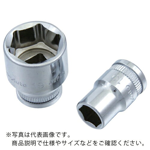 特長：ボルトナットの角を傷つけにくい面接触タイプです。ソケット6角形状。用途：ボルトやナットの締め付け、緩め作業。仕様：対辺寸法(mm)：19差込角(mm)：9.5全長(mm)：30対辺(mm)：19材質／仕上：クロームバナジューム鋼　●メ...