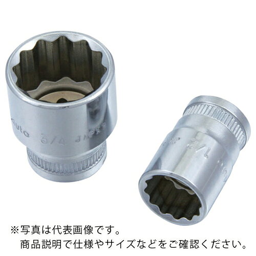 特長：ボルトナットの角を傷つけにくい面接触タイプです。ソケット12角形状です。用途：ボルトやナットの締め付け、緩め作業。仕様：差込角(mm)：9.5全長(mm)：30対辺寸法(インチ)：5/8材質／仕上：クロームバナジューム鋼　●メーカー取...