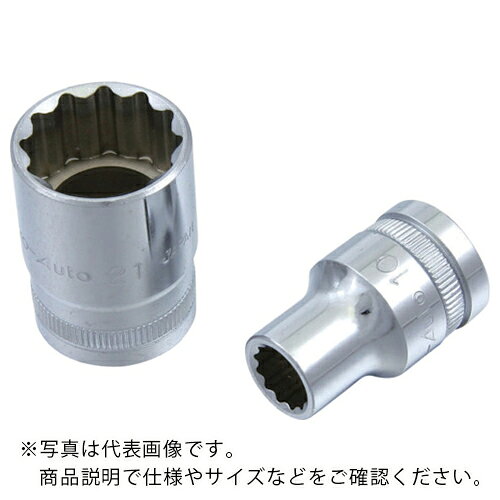 特長：ボルトナットの角を傷つけにくい面接触タイプです。ソケット12角形状。用途：ボルトやナットの締め付け、緩め作業。仕様：対辺寸法(mm)：30差込角(mm)：12.7全長(mm)：44対辺(mm)：30材質／仕上：クロームバナジューム鋼　...