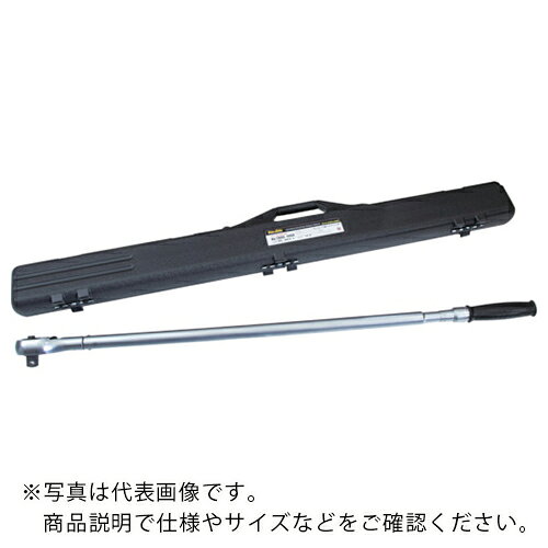 特長：左右ねじ締め付け測定可能型です。ロック、アンロックカラーを指で引き下げるだけで簡単にロックが解除できるワンタッチロック機構を採用しています。用途：大型車のホイールナット締め付け作業に。仕様：差込角(mm)：25.4全長(mm)：124...