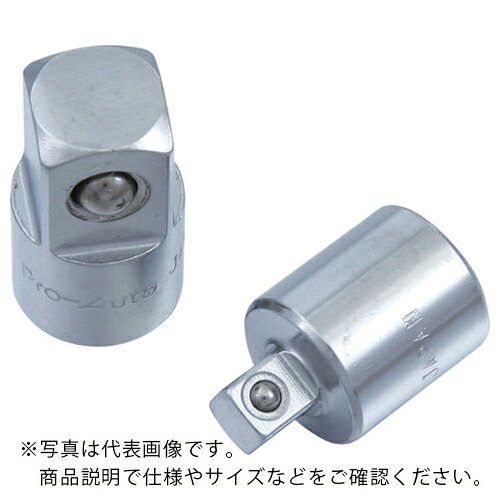 特長：差込角のサイズ変換させるアダプターソケットです。用途：自動車、バイク、機械類の整備や修理作業に。差込角のサイズ変換に。仕様：差込角凹(mm)：9.5差込角凸(mm)：6.35全長(mm)：26材質／仕上：クロームバナジューム鋼　●メー...