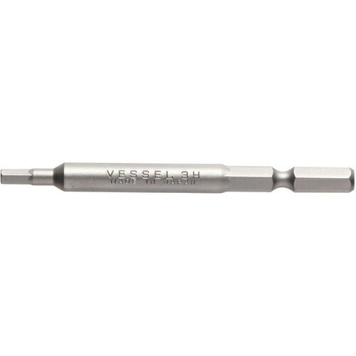 特長：電動ドライバーにも使用可能な対辺5mm、六角形状です。大量ロット生産で品質の安定と低コストを実現しています。品質管理により、折れに強いビットとしてシビアで過酷な状況での作業が要求される産業界で長い実績があります。仕様：刃先：対辺3全長...