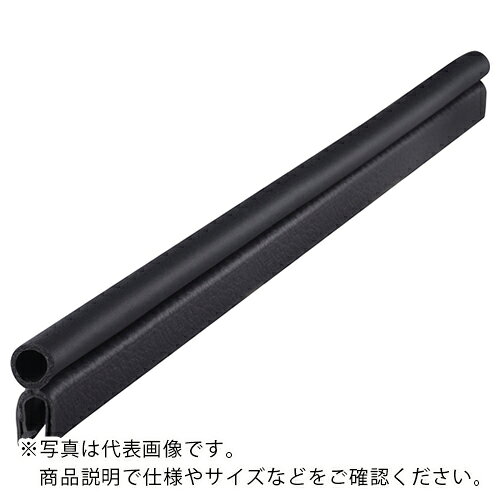 特長：接着剤を使用せず取り付けができます。用途：扉などのクッション材、防塵対策。仕様：色：黒長さ(m)：5取付方法：差し込みタイプA(mm)：9.2B(mm)：13.3C(mm)：2.2H(mm)：22.7r(mm)：3.6t(mm)：4....