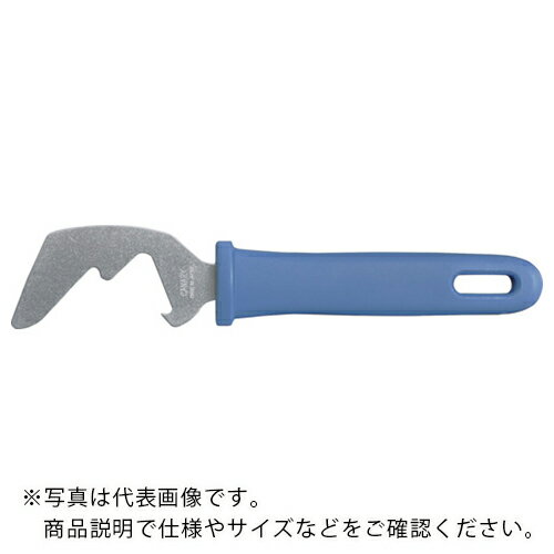 特長：ガラスビンについたプラスチックキャップの取り外しに便利です。様々なサイズのキャップに対応可能します。用途：ガラスビンのプラスチックキャップ外し。仕様：幅(mm)：30全長(mm)：165刃厚（mm）：1.2様々なタイプのキャップに対応...