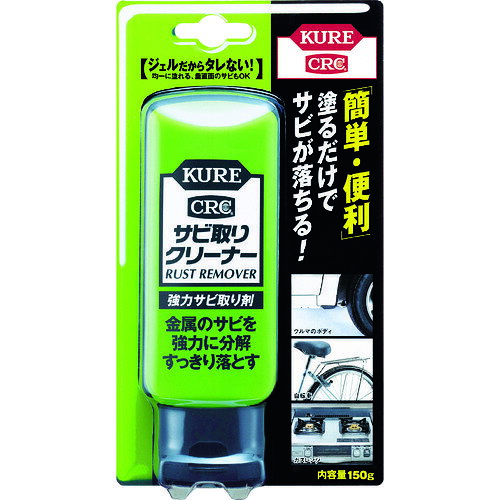 特長：特殊浸透剤配合でサビに素早く浸透して分解し、スッキリ落とします。サビに素早く浸透する特殊浸透剤を配合しています。塗り伸ばしやすく、垂直面でも液だれしにくいジェルタイプです。用途：金属部分のサビ取り。仕様：色:白濁容量(g):150幅(...