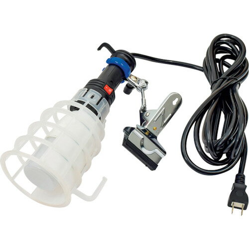 特長：自在に動くクリップ付のハンドランプです。挟んだり引っかけたりして使えます。遮光板付なので、光の角度を調整できます。仕様：明るさ(lm)：1800コード長さ(m)：5電源(V)：100消費電力(W)：14.9外径(mm)：108全長(m...