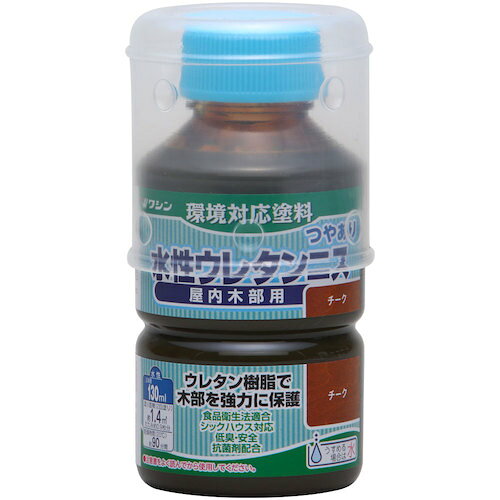 特長：耐久性があり、低臭で安全な扱いやすい屋内用ニスです。臭いが少なく、扱いやすい水性塗料です。乾くと固い塗膜ができるので、棚など実用的なものに使えます。完全に乾いた後であれば、水拭きすることもできます。建築基準法（F☆☆☆☆）対応塗料です...