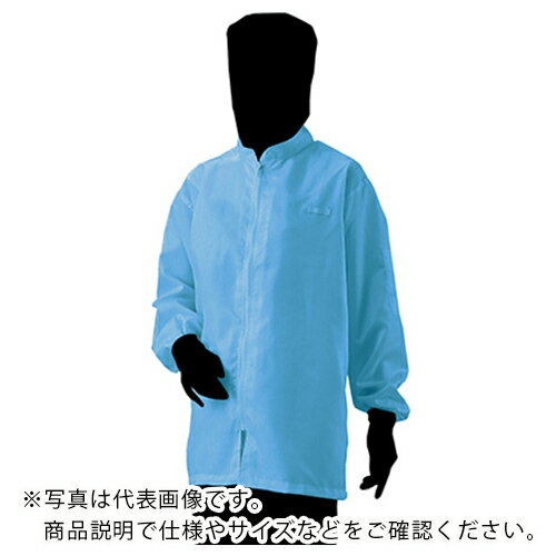 特長：カラーバリエーションで使用シーンによって色の使い分けができます。仕様：色：青サイズ：M着丈(cm)：74.5胸囲(cm)：109袖丈(cm)：55.5材質：導電糸入りポリエステル100％(ストライプタイプ)表面抵抗値(Ω)：10^6〜...