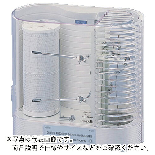 特長：ハンドル付きで移動も容易です。ダイヤルスイッチを切り替える事で1日〜1年間の観測が可能です。用途：最小目盛：温度／1℃、湿度／1％RH測定方式：温度／バイメタル、湿度／毛髪（脱脂処理済）電源：単2乾電池×2本（テスト用付属）　重量：3...