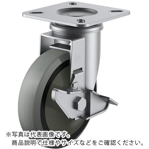 特長：耐水性・耐食性に優れたオールステンレス製金具を使用した標準的な大型キャスターです。食品、薬品などを扱う水回りやサビを嫌う場所に最適です。用途：オールステンレス製食品台車、薬品台車、ワゴン。仕様：許容荷重(daN)：250許容荷重(kg...