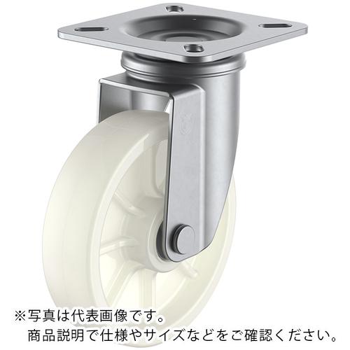 特長：耐水性・耐食性に優れたオールステンレス製金具を使用した標準的な大型キャスターです。食品、薬品などを扱う水回りやサビを嫌う場所に最適です。金具がオールステンレスの為水場での使用に適しています。用途：オールステンレス製食品台車、薬品台車、...