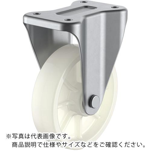 特長：耐水性・耐食性に優れたオールステンレス製金具を使用した標準的な大型キャスターです。食品、薬品などを扱う水回りやサビを嫌う場所に最適です。金具がオールステンレスの為水場での使用に適しています。用途：オールステンレス製食品台車、薬品台車、...