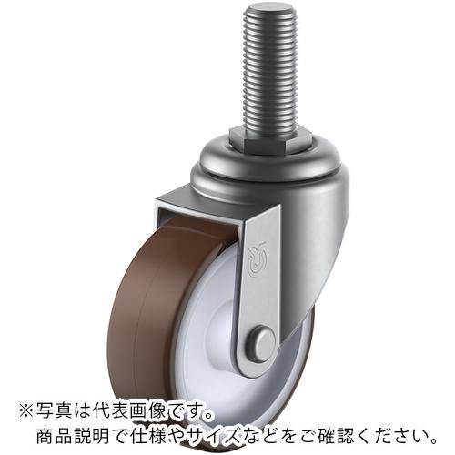 特長：耐水性・耐食性に優れたオールステンレス製金具を使用しています。食品加工機や厨房機器などで広く使用されています。用途：オールステンレス製食品台車、薬品台車、ワゴン。仕様：許容荷重(daN)：70許容荷重(kgf)：71.4車輪径D(mm...