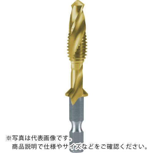 特長：鉄板などの下穴開け作業とネジ切り作業、バリ取り作業をドリルを交換せずに行うことができます。六角軸シャンク仕様で、コードレスドライバーに装着可能です。チタンコーティングにより耐熱性が高く、多様なワーク材質に対応可能です。ノンコーティング...