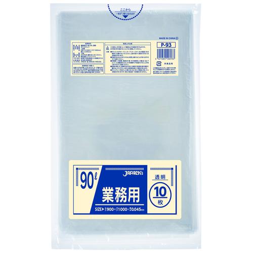 特長：スタンダードポリ袋です。用途：90Lポリ袋・ゴミ袋、非食品用。仕様：容量(L)：90縦(mm)：1000横(mm)：900厚さ(mm)：0.045色：透明材質／仕上：LLDPE　●代表画像について 商品によっては、代表画像を使用してい...