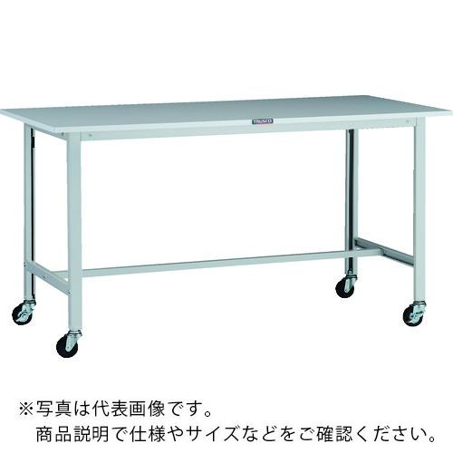 特長：移動自由なストッパー付キャスター作業台は作業場所を選びません。表面は細かい凹凸が滑りにくく、適度な弾力性があります。また、防水性・耐油性・防汚性に優れています。キャスター付で移動に便利です。仕様：天板材質：リノリューム張間口(mm)：...