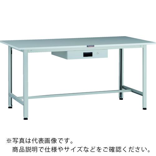 特長：引出しは左右に取り付け位置を調整できます。膝上で邪魔にならない薄型の引出し付です。商品の仕分けや検品に最適です。また、防水性・耐油性・防汚性に優れています。引出付で簡単に収納できます。仕様：天板材質：リノリューム張間口(mm)：150...