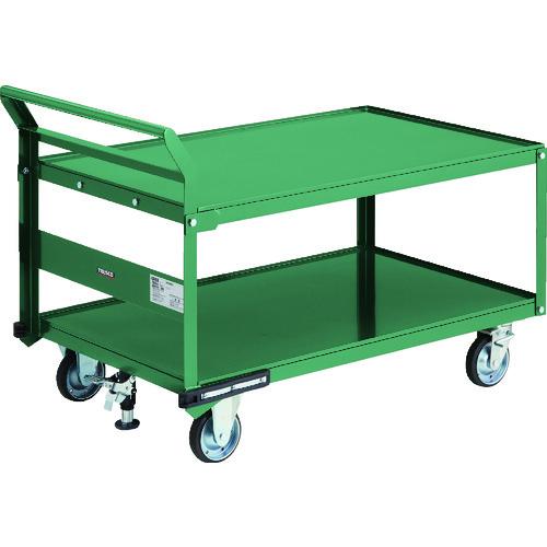 特長：上段・下段荷台は、コボレ止め付です。強靭な上段天板につき組み立て作業もでき、そのまま移動も可能です。上段荷台は取り外し可能です。仕様：均等荷重(kg)：500長さ(mm)：1200幅(mm)：750高さ(mm)：240ハンドル高さ(m...