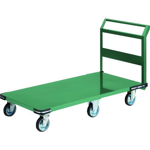 特長：重量物・運搬に適した6輪タイプです。荷台寸法が1400×750mmと大型にもかかわらず中央部の固定車が他の自在車より少しだけ飛び出しているため、コンパクトな回転が可能です。キャスターの4角前後コーナーにはクッションゴムがあり安全です。...