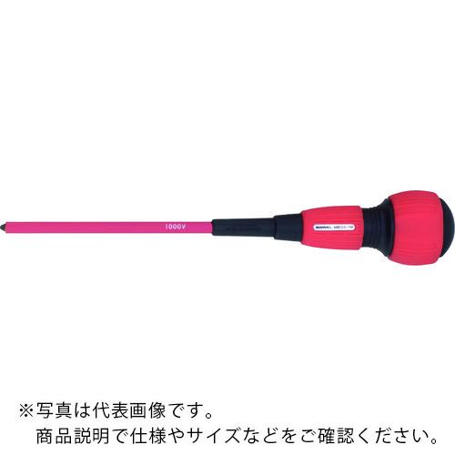 特長：二重絶縁被膜：安全性・耐久性が向上！外側の絶縁被覆の破損が分かりやすい様に内側に色の違う被膜を使用しています。1000Vの絶縁ドライバーです。用途：電気・通信設備工事などの作業に。仕様：グリップ色：赤軸長(mm)：100全長(mm)：...
