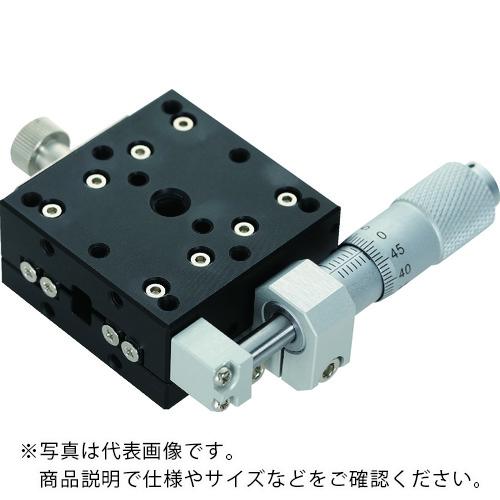 特長：マイクロメータヘッドを用いて0.01mm単位で調整が可能なステージです。カメラ、センサ、ワークなどの精密位置決め用途に広く利用いただけます。用途：カメラ、センサ、ワークなどの精密位置決めに。仕様：ステージ面(mm)：80×80移動量(...