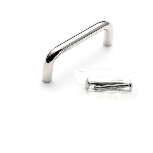 特長：φ8の丸棒ステンレス鋼製裏ビス止めハンドルです。シンプルで使いやすい構造です。仕様：裏止めハンドル仕上：鏡面研磨材質／仕上：ステンレス鋼（SUS304）セット内容／付属品：十字穴付トラス小ねじM4×28　●メーカー取寄商品について 本...