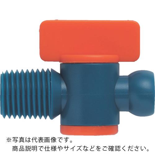 特長：材質はポリアセタール樹脂を使用しており、機械的強度、耐疲労性、寸法安定性、耐油、耐薬品性に優れています。また、使用温度域も-30℃〜+80℃と広いのが特長です。仕様：呼びサイズ：3/8長さ(mm)：49品名：おねじタイプバルブねじ径(...