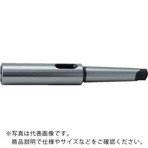 特長：モールステーパのサイズを変更したいときや、延長したいときに使用します。用途：モールステーパードリルの接続器具として。仕様：内側テーパ：MT3外側テーパ：MT4全長(mm)：240首下(mm)：117.0材質／仕上：クロムモリブデン鋼（...
