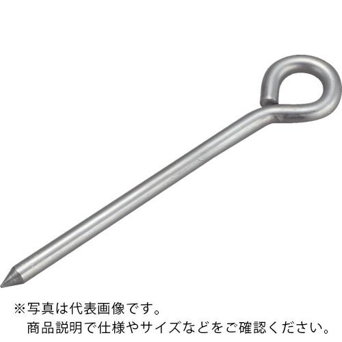 特長：SUS304ステンレスでサビに強いです。用途：ロープ、ワイヤなどの固定に。各種テント、タープ設営、園芸、区画ロープ設置などに。仕様：首下長(mm)：110幅(mm)：38径(mm)：9内径(mm)：21材質／仕上：ステンレス（SUS3...