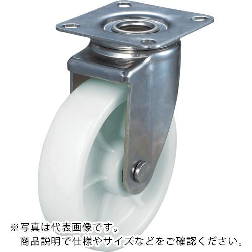 特長：金具にはステンレス（SUS304）を使用し、車輪にはナイロン車を使用しているので耐食性、耐水性に優れています。用途：食品工場、店舗、事業所等に。仕様：許容荷重(daN)：220許容荷重(kgf)：224.4車輪径D(mm)：200車輪...