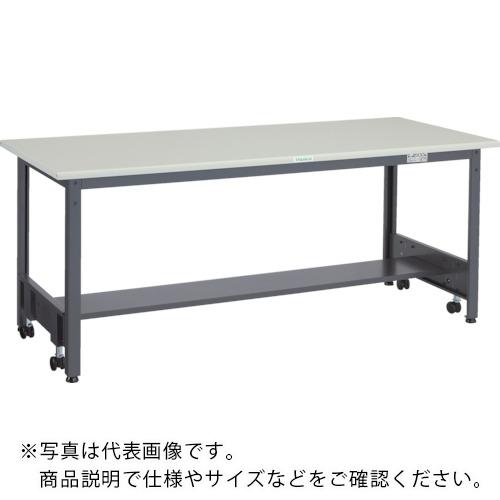 特長：移動に便利なキャスター内蔵の作業台です。仕様：天板材質：スチール間口(mm)：1500奥行(mm)：900高さ(mm)：740脚部カラー：ダークグレー(DG)アジャスターねじサイズ：M16×2.0下棚：AEWLT型(1枚)均等荷重(k...