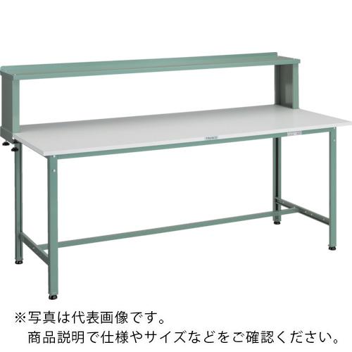 特長：上棚付で工具などの整理ができるため、天板の作業スペースを有効活用できます。仕様：天板材質：リノリューム張間口(mm)：1800奥行(mm)：900高さ(mm)：1044脚部カラー：グリーン(無記号)アジャスターねじサイズ：M16×2....