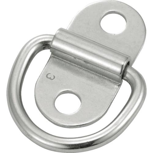 特長：リング部分が倒れるので、使用しない時は倒すと邪魔になりません。使用時には簡単にロープ・ワイヤ・チェーンなどを通すことができます。用途：テントロープの端末処理、懸垂幕などの細物ワイヤ・ロープなどの受け金具として。仕様：使用荷重(kN)：...