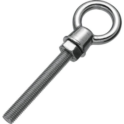 特長：首下が長いので厚みのある部分に使用可能です。用途：機械器具類の吊り上げなど、一般の荷役に。仕様：使用荷重(kN)：1.47A(mm)：20B(mm)：80D(mm)：8H(mm)：48L(mm)：24ねじ径：M10×1.5六角ナット、...