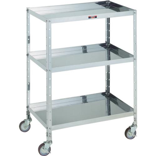 特長：ステンレス製（SUS430）なので、サビに強く耐食性に優れています。表面、裏面で使用可能です。仕様：最大積載量(kg/台)：60均等積載量(kg/段)：10間口(mm)：600奥行(mm)：420高さ(mm)：835段数(段)：3こぼ...