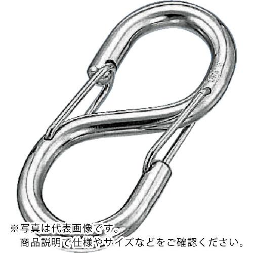 特長：フック付なので、かけたものが外れにくくなっています。用途：チェーン・ワイヤ・ロープなどの連結や、端末の金具のジョイントに使用。仕様：使用荷重(kN)：0.29D(mm)：6L(mm)：75S(mm)：9W(mm)：32R(mm)：8材...