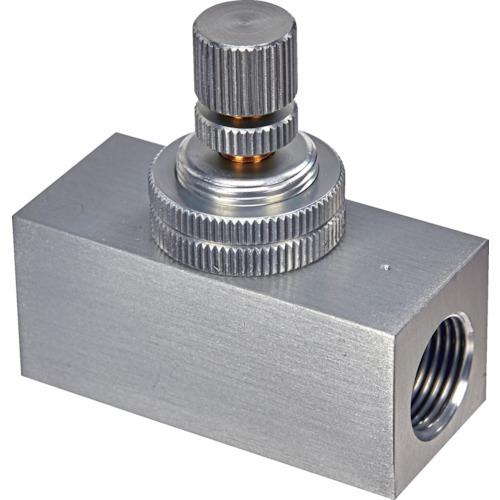 特長：小型アクチュエータ用流量調整付のスピードコントローラです。メーターイン・メーターアウトとして使用できます。仕様：接続口径：Rc1/4使用圧力(MPa)：0〜1使用流体：空気流体温度(℃)：5〜60材質／仕上：アルミニウム合金　●代表画...